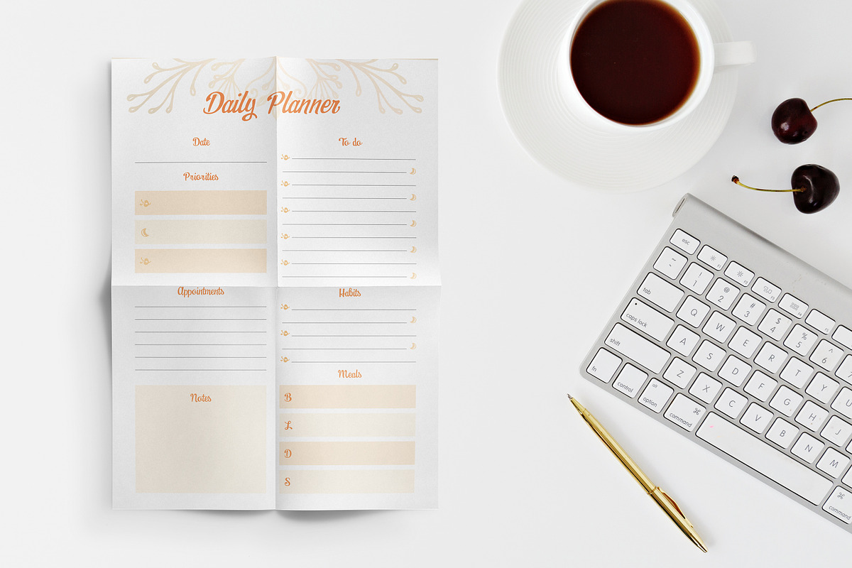 Daily Planner, Day on 1 Page, a Stationery Template by TemplateLab