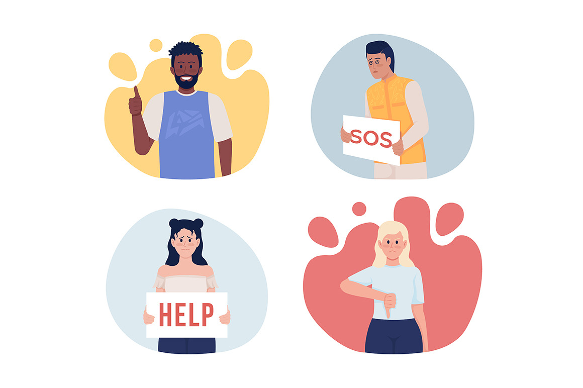 Gestures and signs 2D vector isolate, a Person Illustration by The img