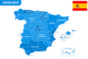 Detailed map of Spain | Illustrations ~ Creative Market