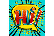 Hi word comic book pop art vector illustration | Decorative ...