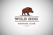 Wild Hog Vintage Logo Template, a Branding & Logo Template by vatesdesign