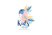 Kids club logo design, emblem with, an Education Illustration by TopVectors