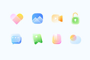 Frosted Glass Icons Set | Icons ~ Creative Market