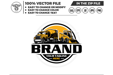 dragline excavator logo, a Branding & Logo Template by slLametDesigns