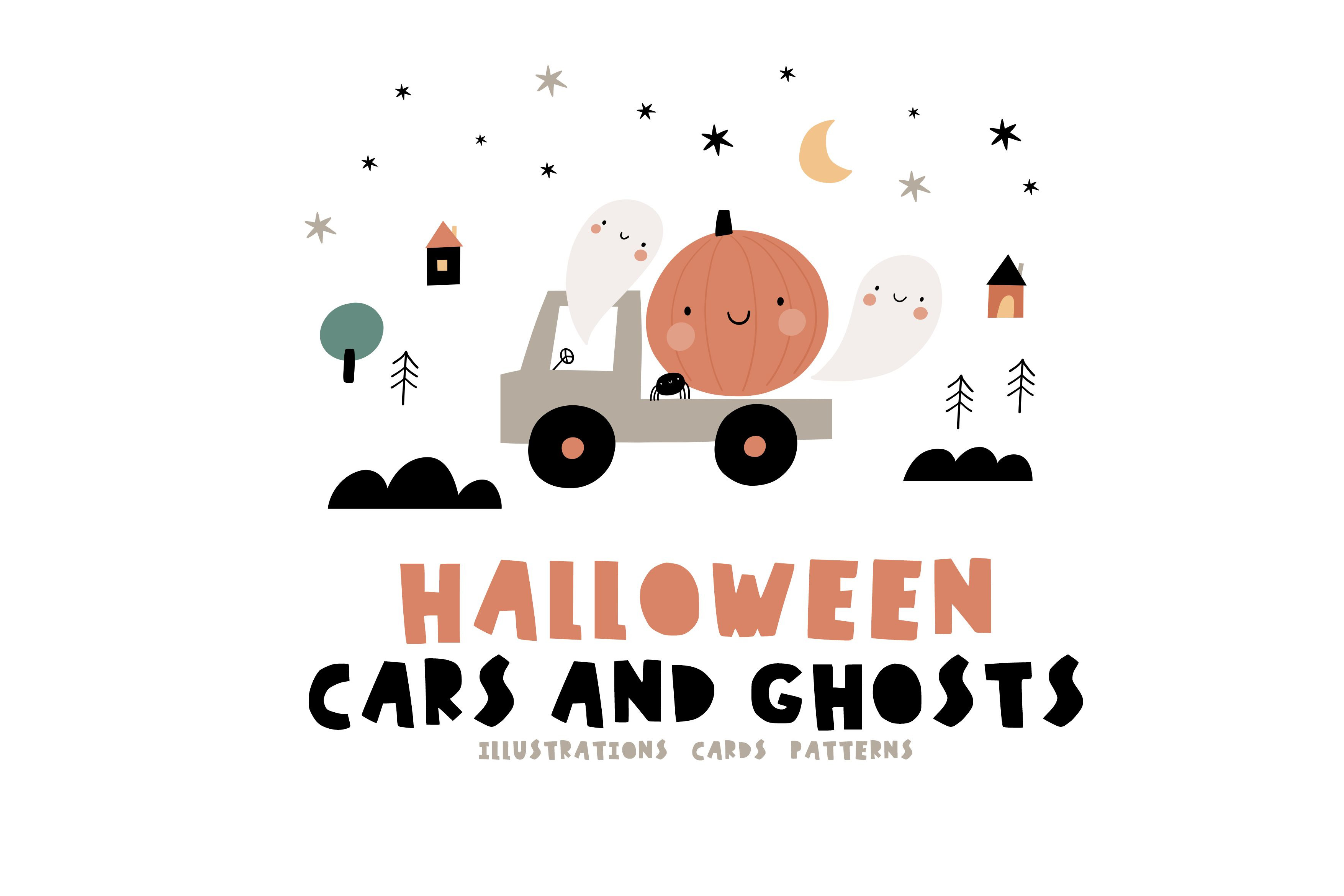 Halloween Cars and Ghosts | Creative Market