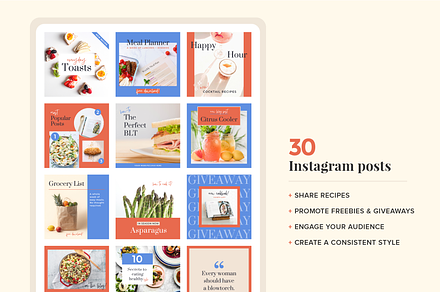 Food Blog Social Media Templates | Creative Market