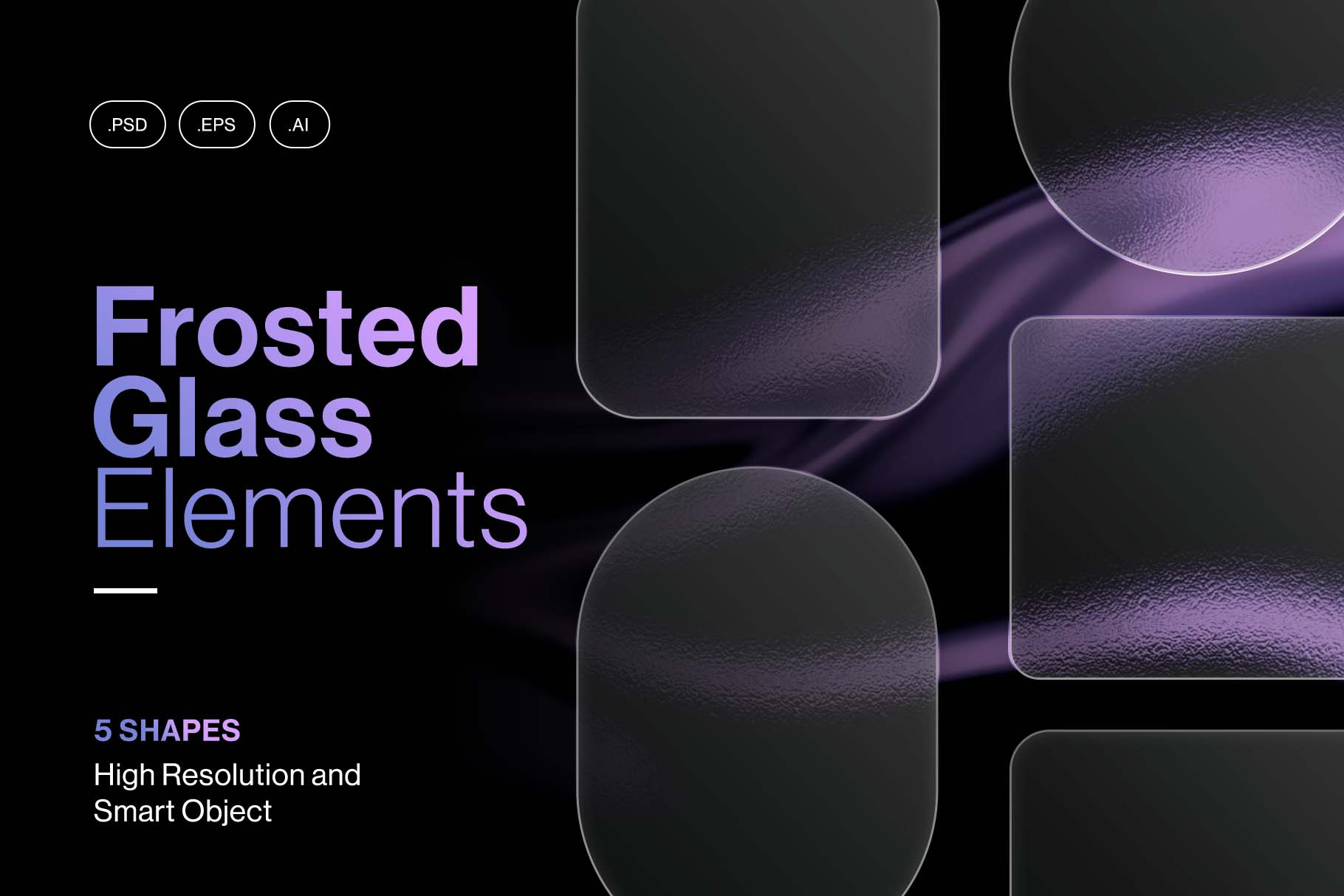 Frosted Glass Elements, an Object Graphic by DesignerCandies