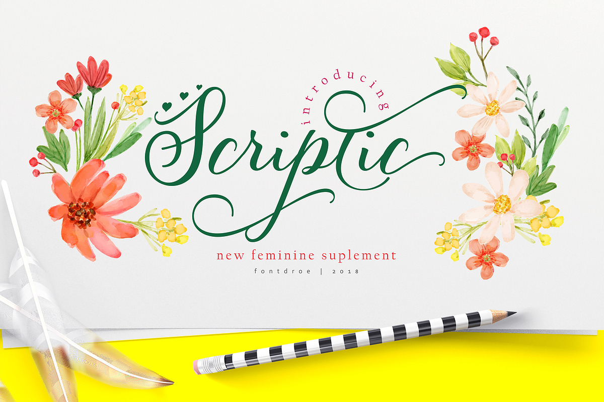 Scriptic, a Script Font by Fontdroe