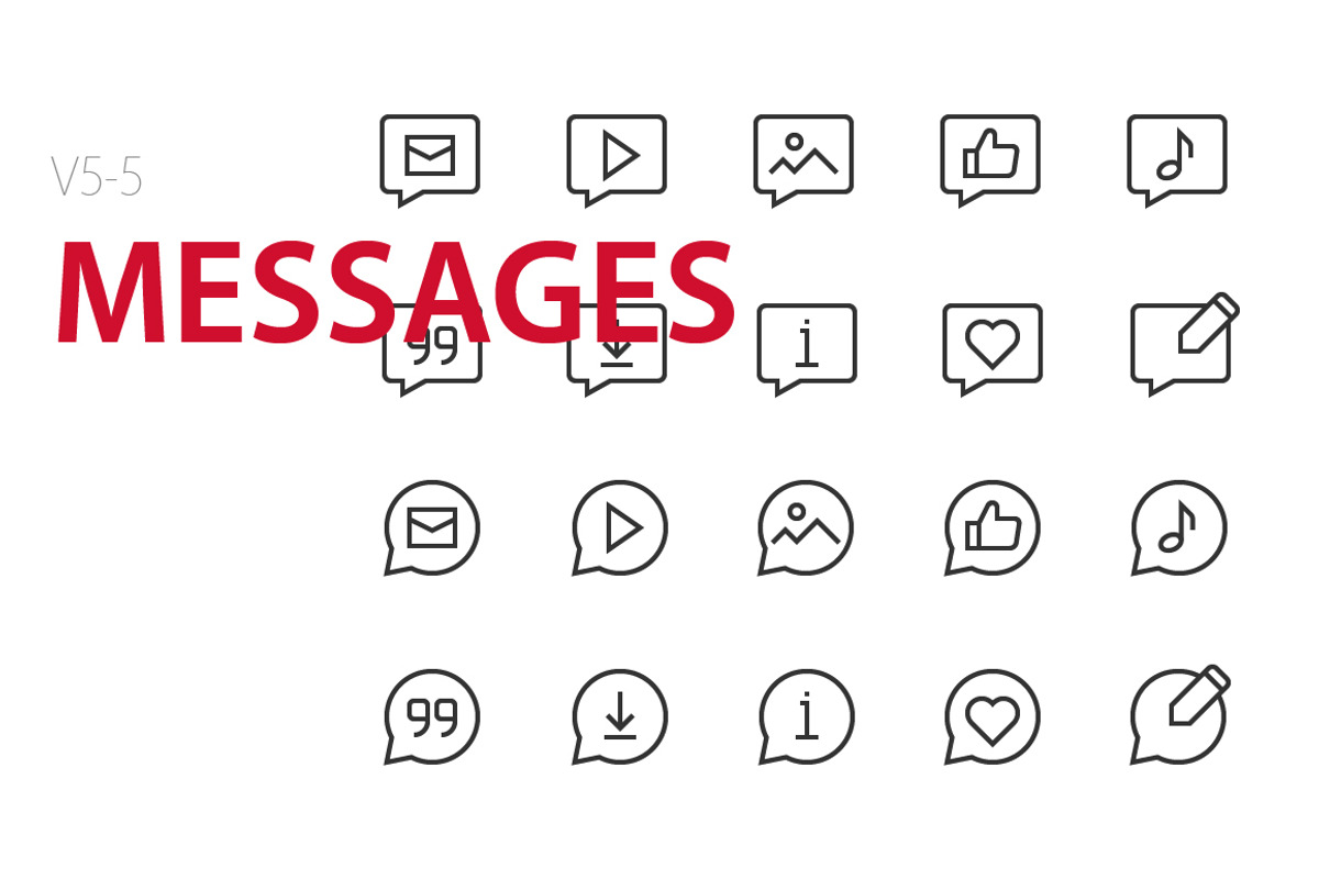100 Messages UI icons, an Outline Icon by Palau