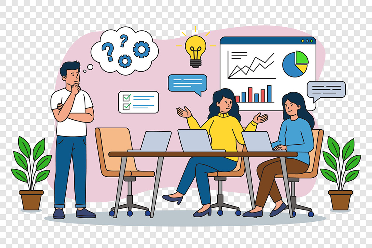 Corporate Team Data Analysis, a Work Illustration by Partikusi Design