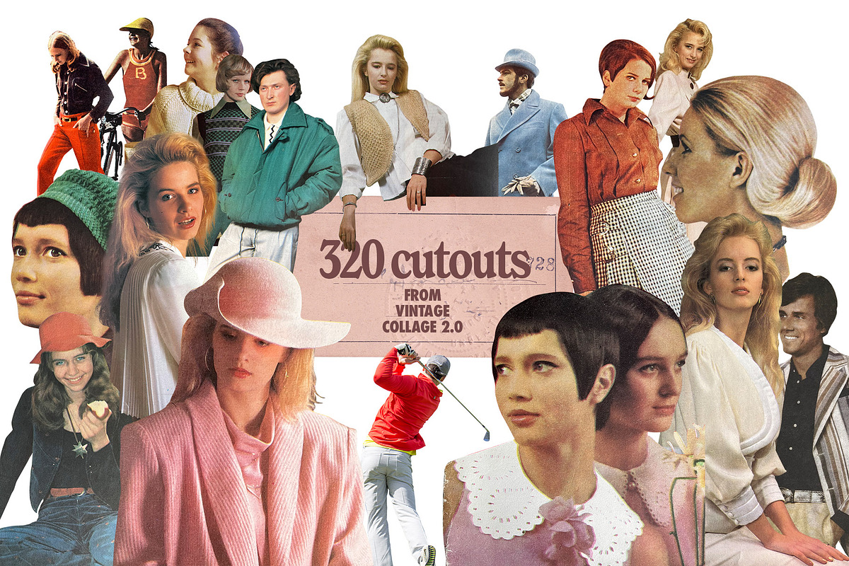 Vintage People Collage Pack 500+ png, an Object Graphic by Marie T