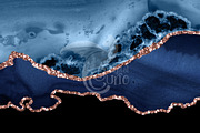 Navy and Rose Gold Agate Borders, a Texture Graphic by Digital Curio