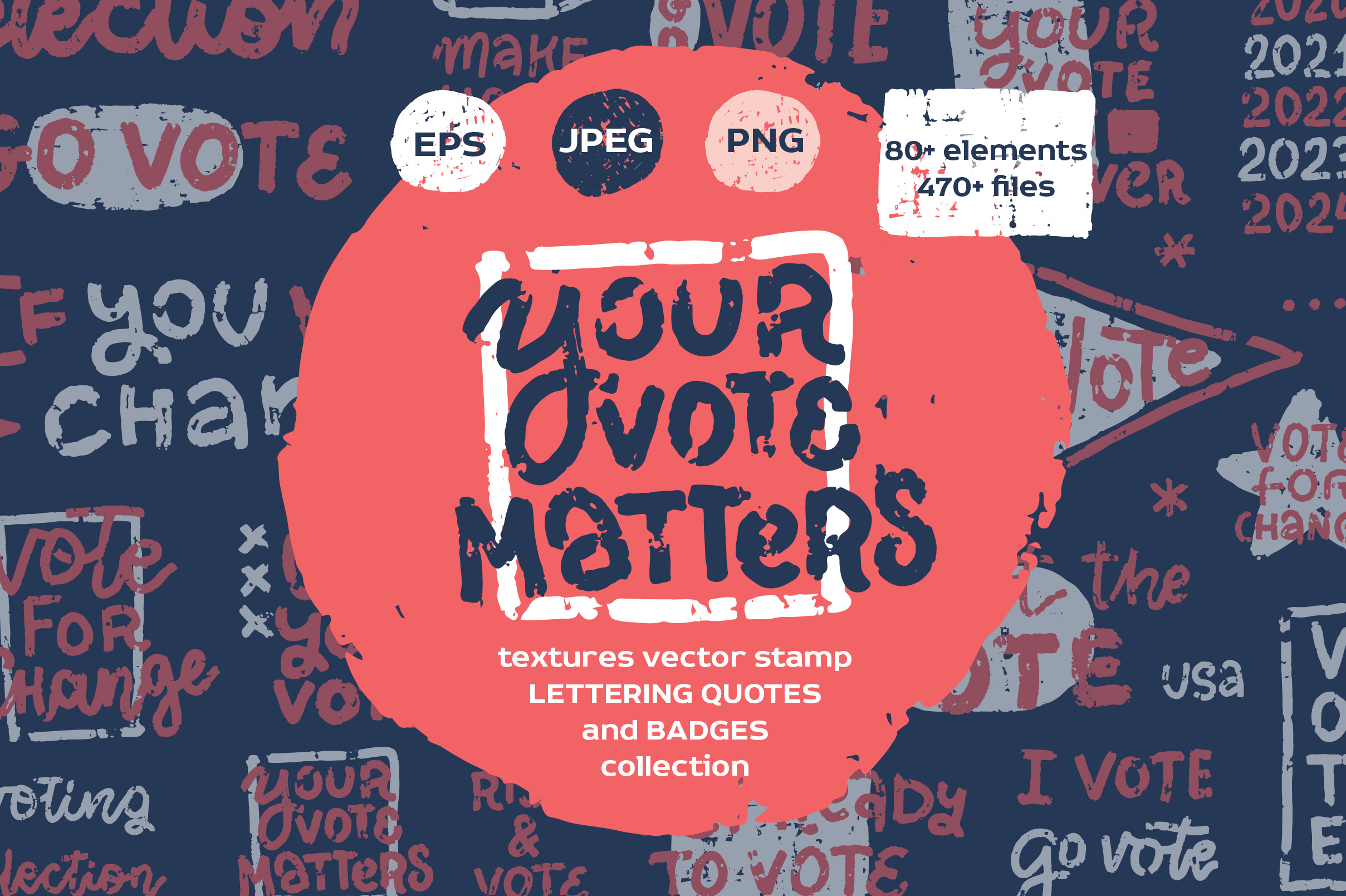 GO VOTE - vector stamp badges set, a Texture Illustration by Lana Sham