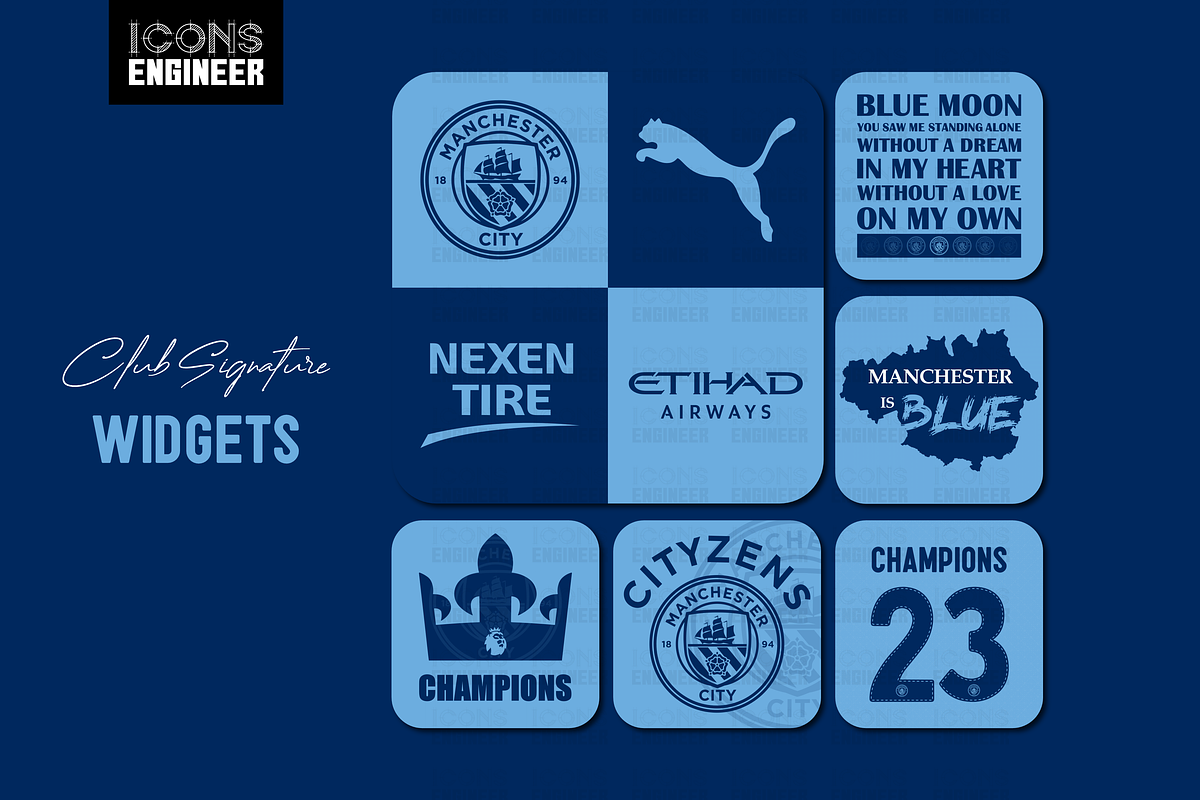 Man City Theme Pack | Home Kit, an Icon by IconsEngineer