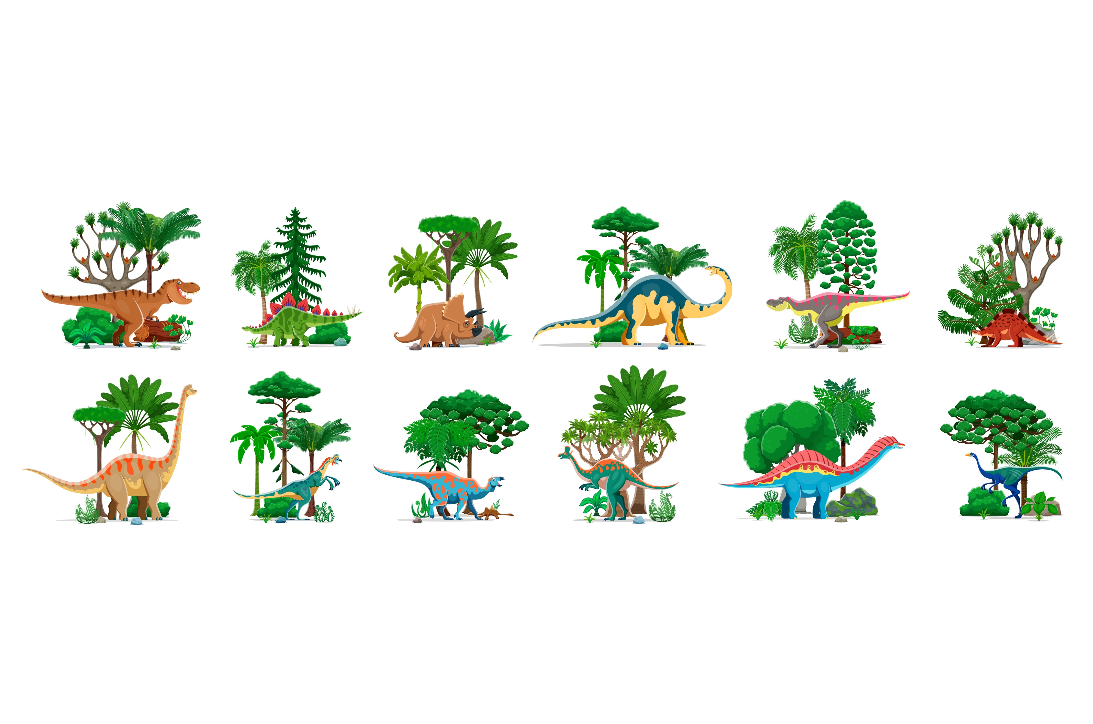 Prehistoric dinosaurs characters, an Animal Illustration by Vector ...