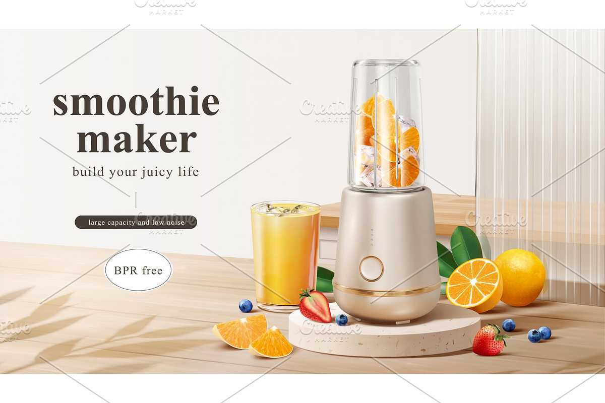 Modern smoothie maker ad template, a Flyer Template by TotallypicRF