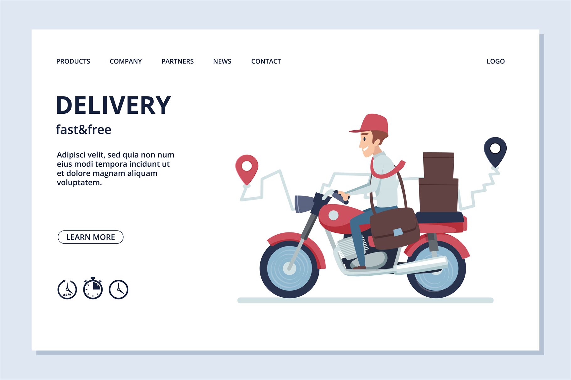 Delivery vector banner. Delivery man, a Graphic by Onyx