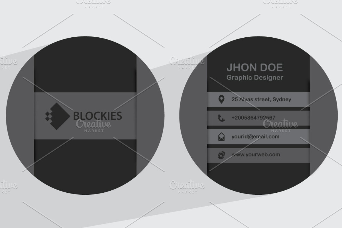 Circular Business Card Template, a Business Card Template by Pentaclay