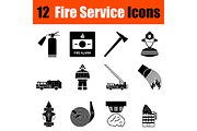 Set of fire service icons, an Illustration by Pavel Vectors