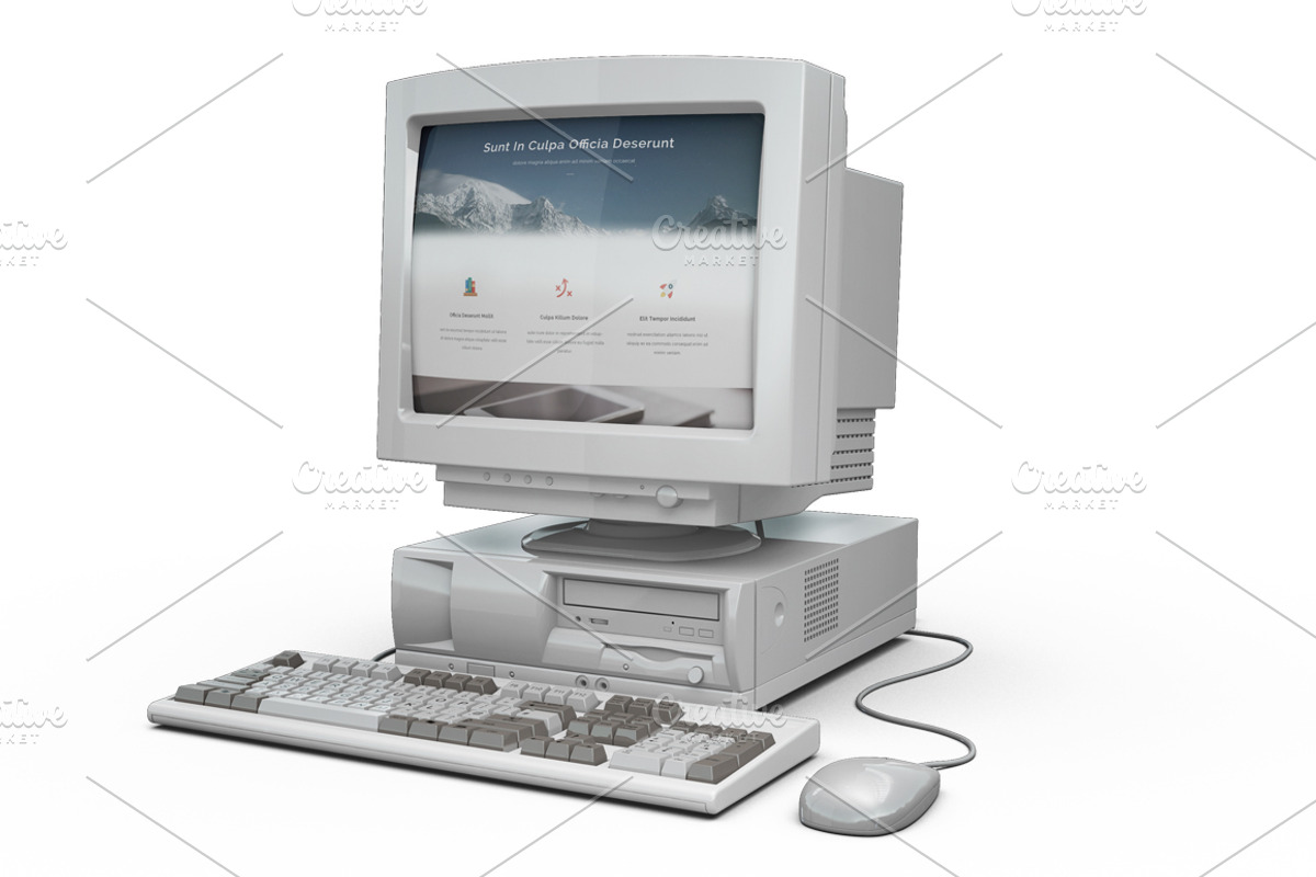 Vintage Computer Mock-up, an iPhone Mockup by PixelMockup