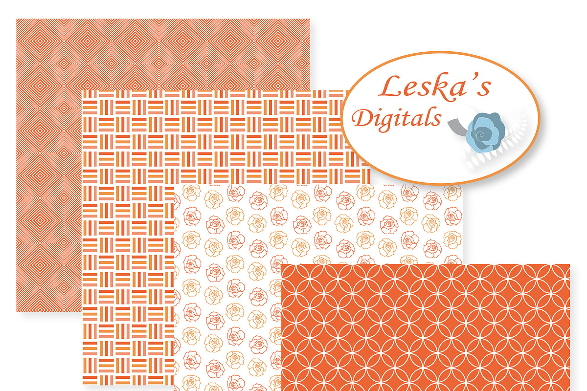 Orange Digital Paper, a Pattern Graphic by Leska's Digitals | Creative ...