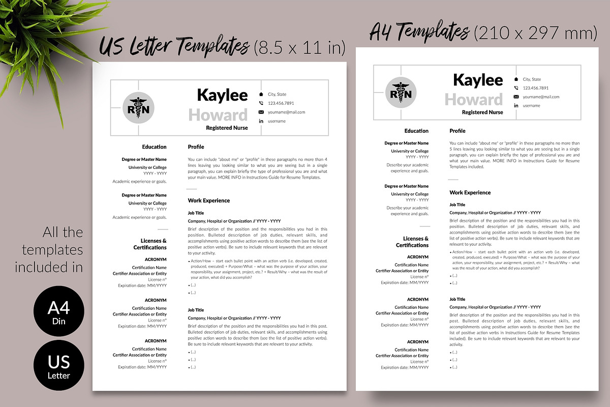 Nurse Resume Design / CV - Kaylee