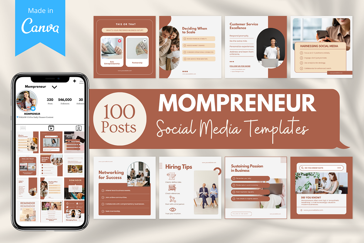 Mompreneur Canva Templates, a Social Media Template by Viral Content Design