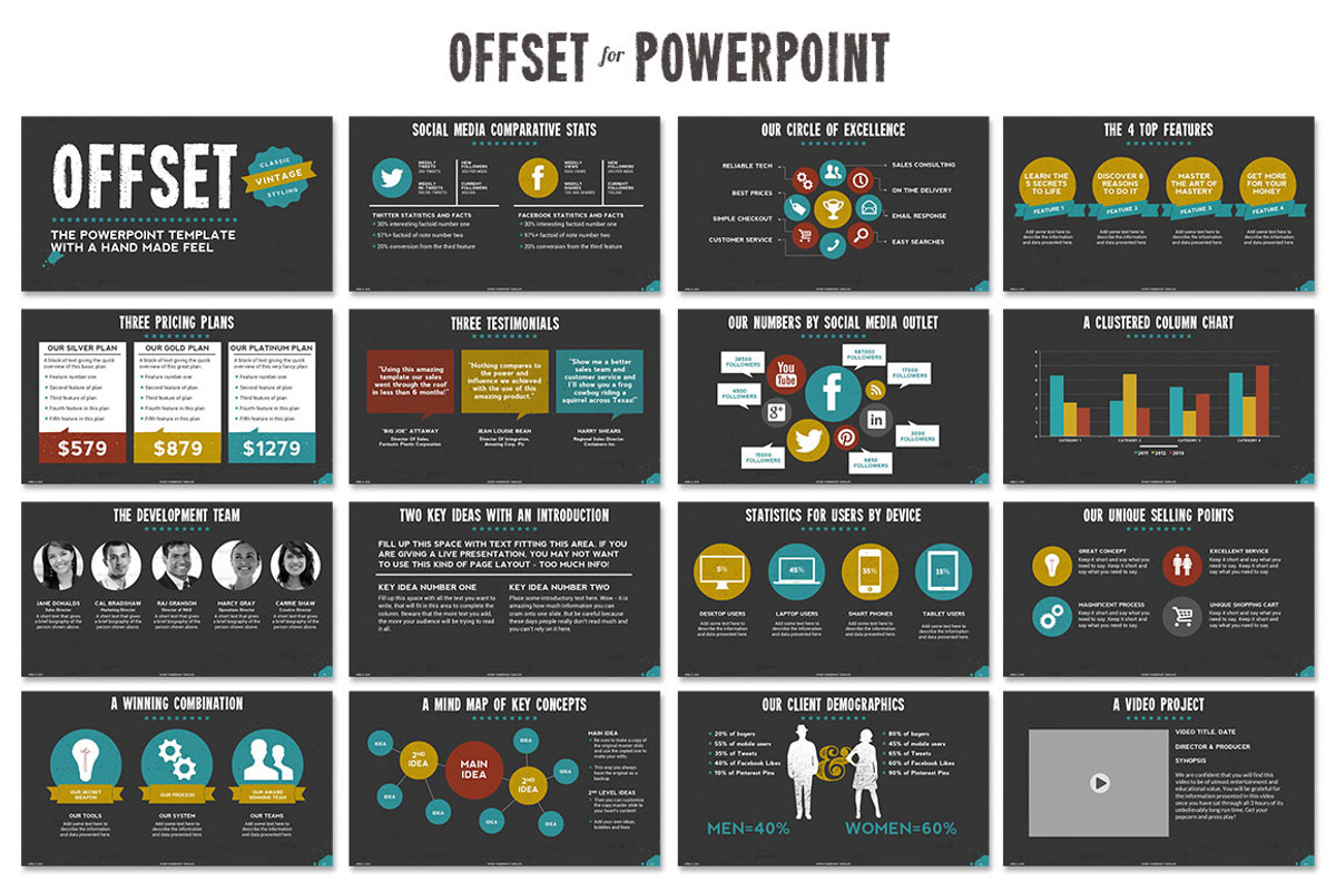 Offset Powerpoint Template, a Presentation Template by Blixa 6 Studios
