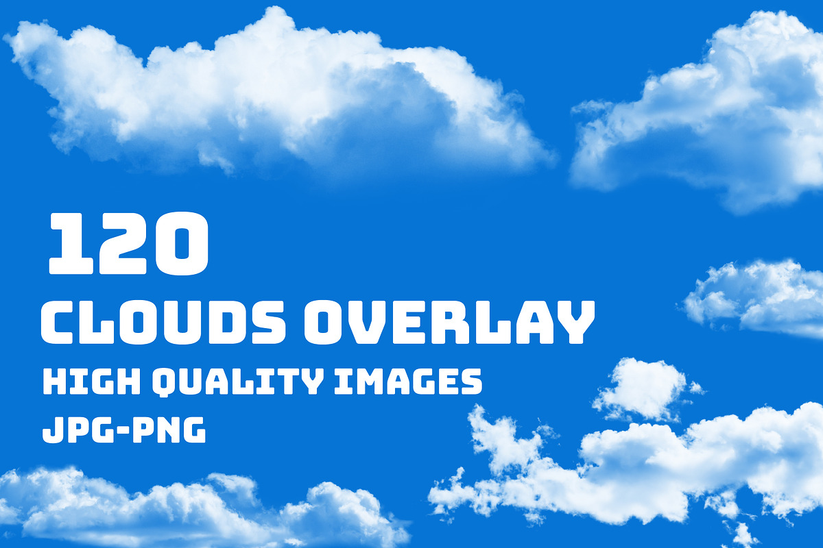100 Clouds Overlays Clipart Collection