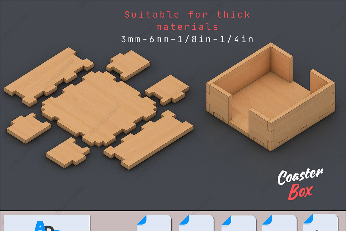 Coasters and Box Set Wood Patterns, a Pattern Graphic by AtacanDigital