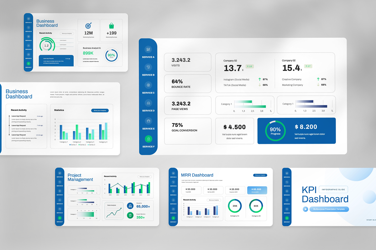 KPI Dashboard Google Slide, a Presentation Template by SquidPixey