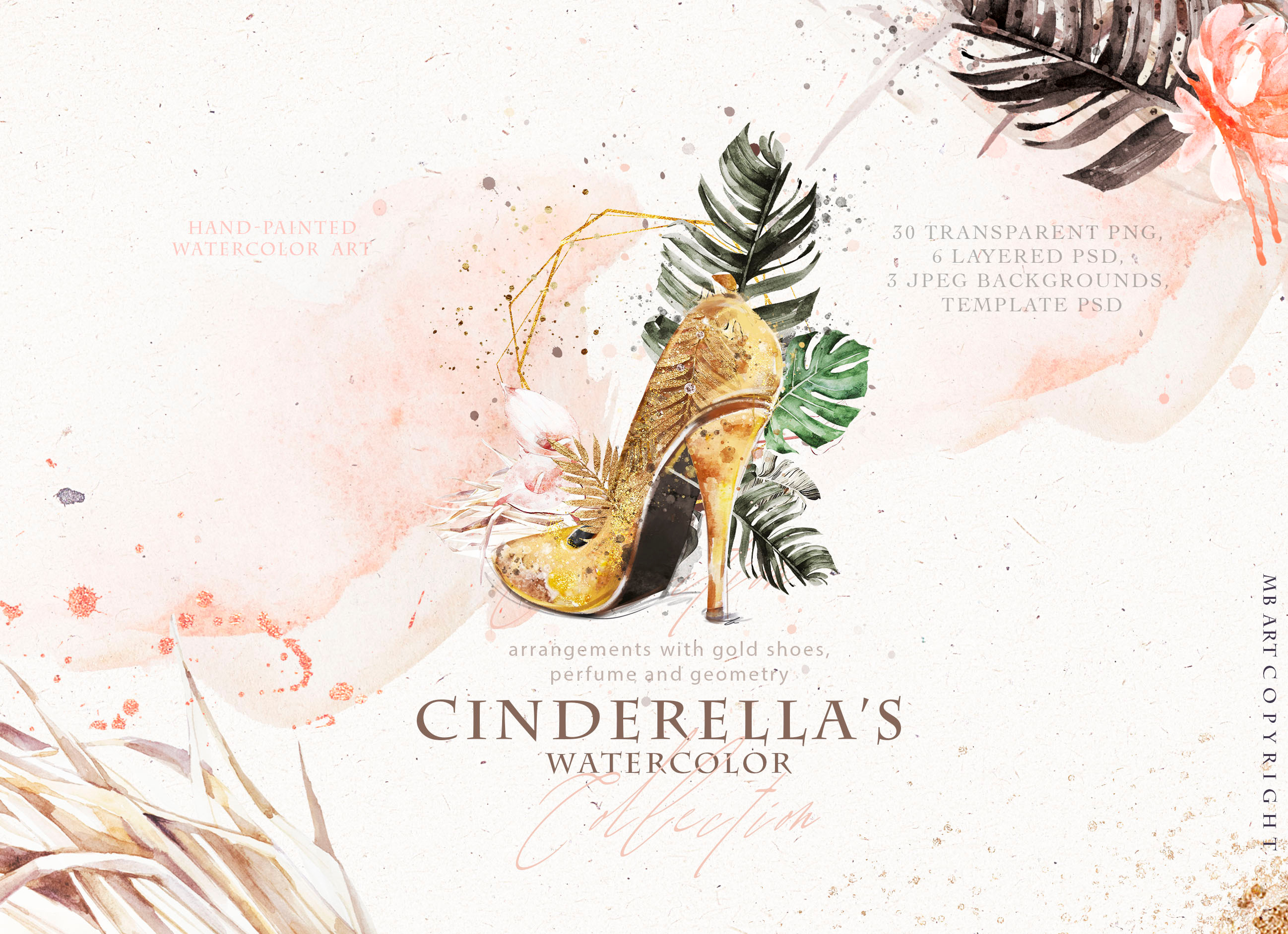 Cinderella shoes watercolor, an Object Graphic by Mikibith