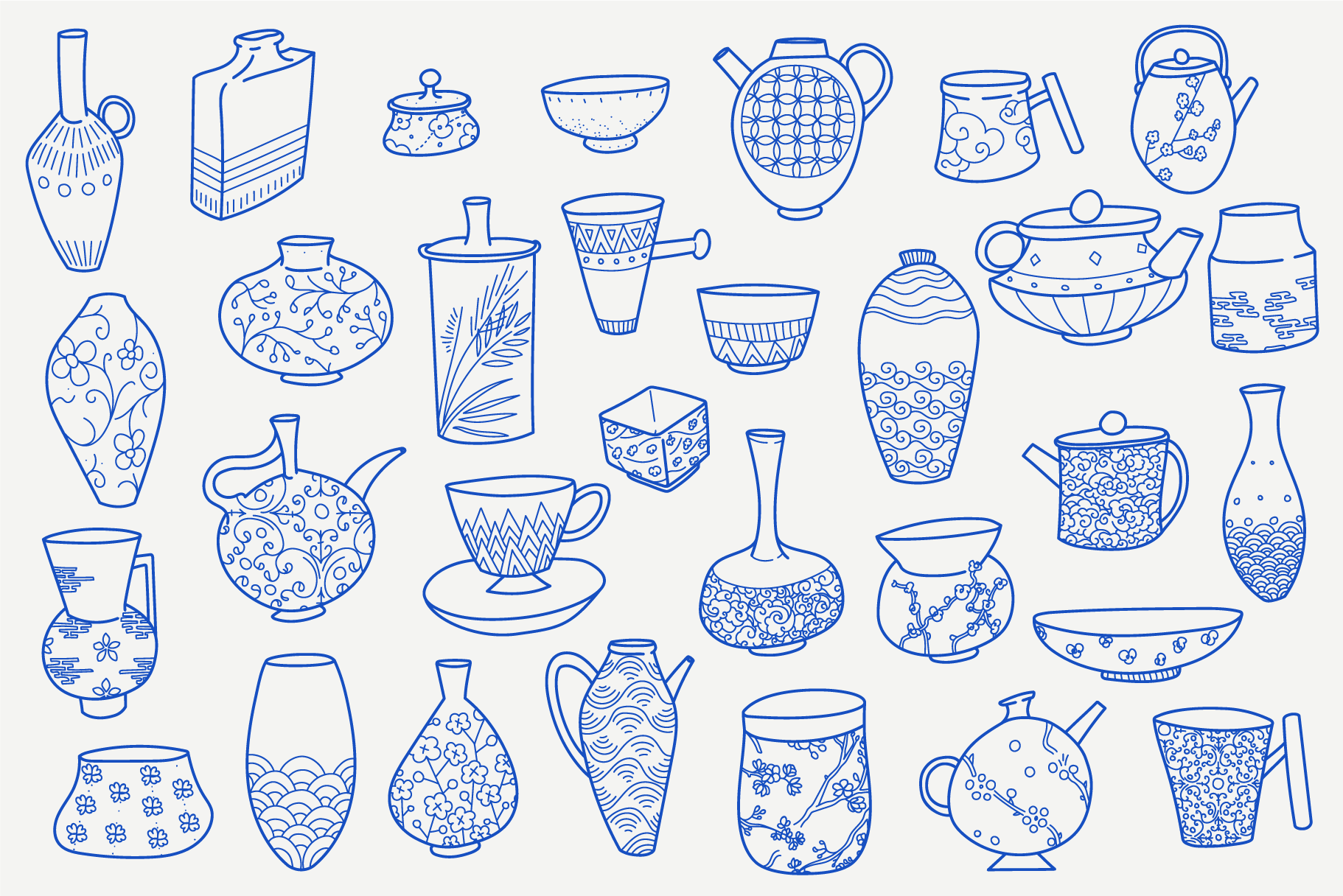 Ceramic Illustrations, a Decorative Illustration by Inkwell Supply Co