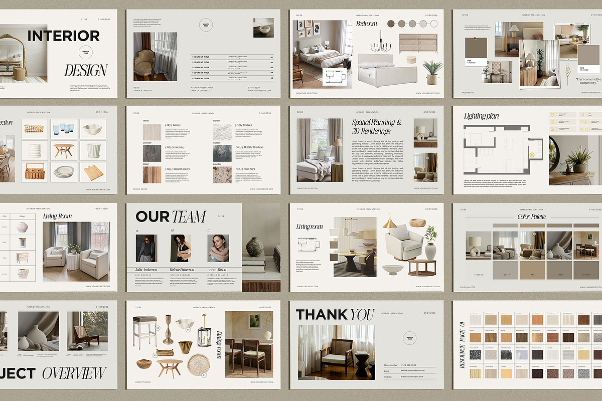 Interior Design Presentation Canva Template | Amare Creative