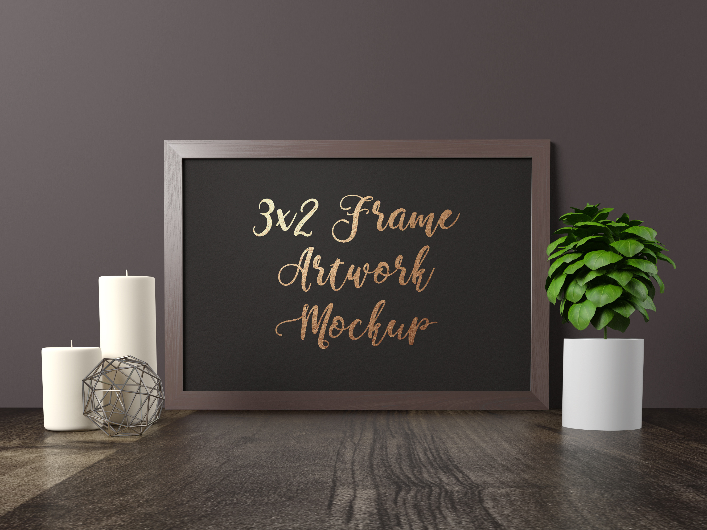 3x2 Frame Artwork Mockup - Dark 2, a Print Template by professorinc