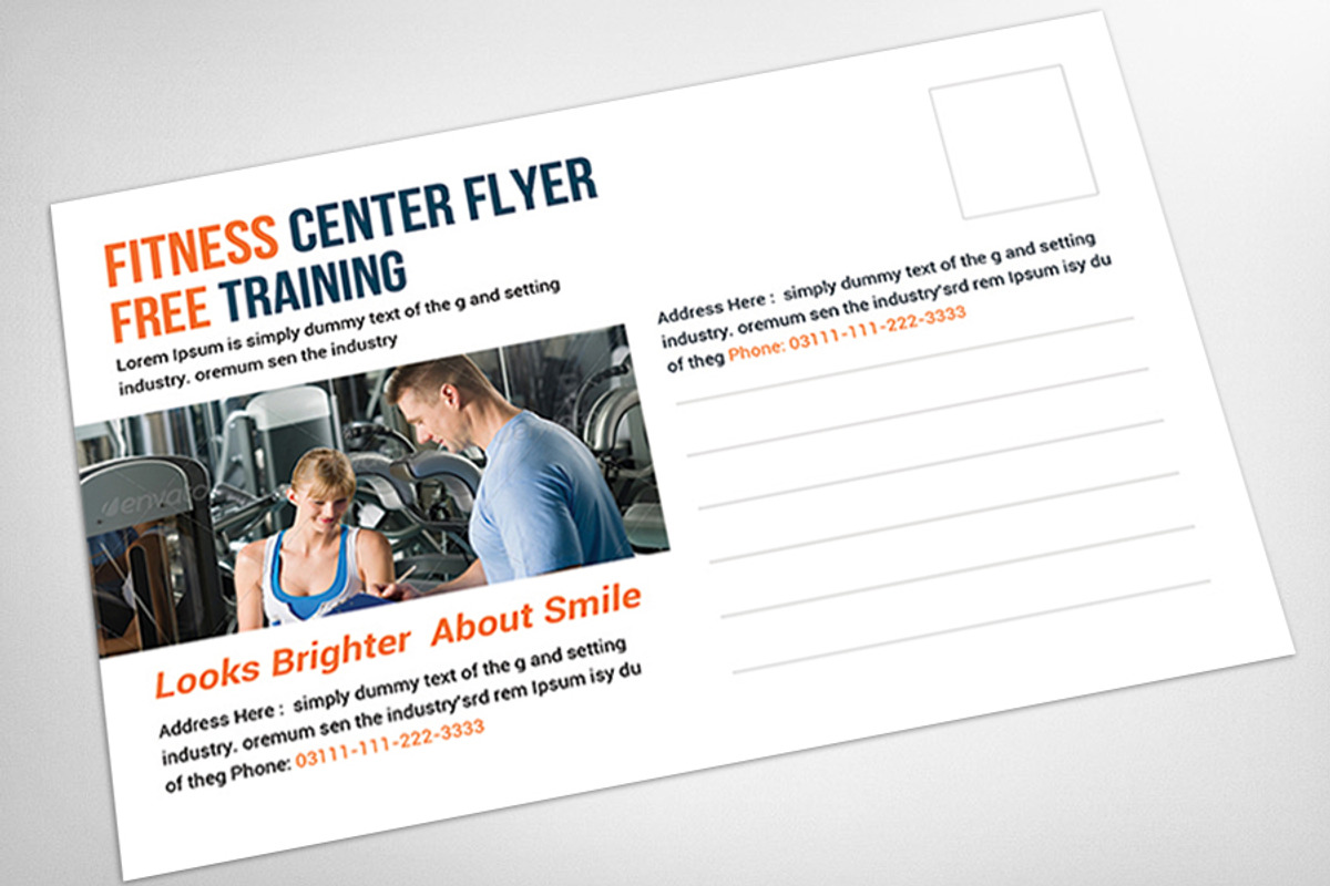 Health Fitness Postcard Psd, a Card Template by AfzaalGraphics