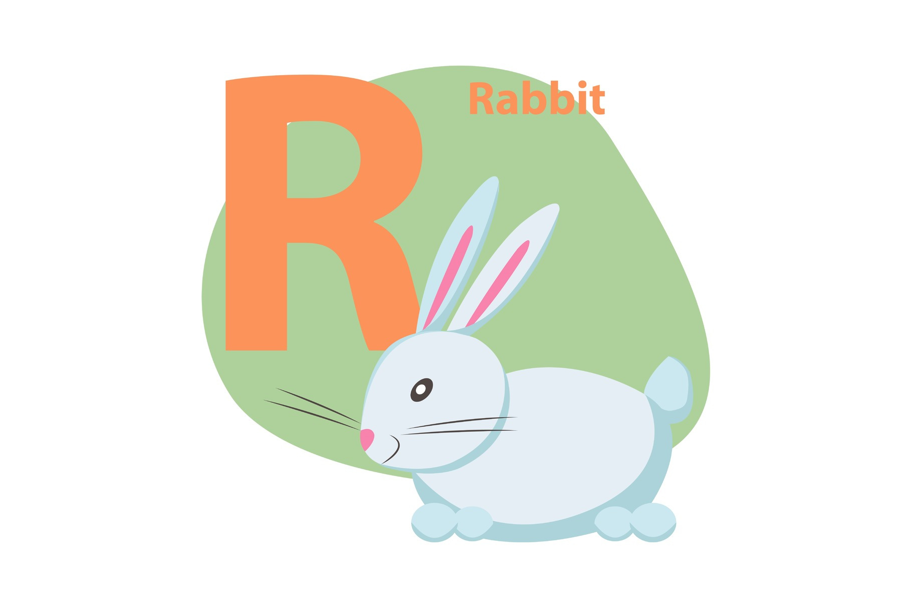 Zoo ABC Letter with Cute Rabbit Cartoon Vector, an Animal Illustration ...