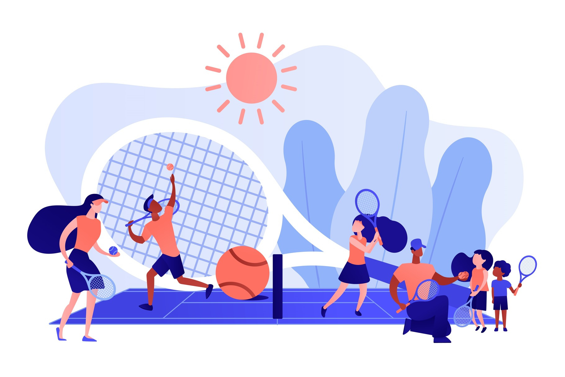 Tennis camp concept vector, a Person Illustration by Visual Generation