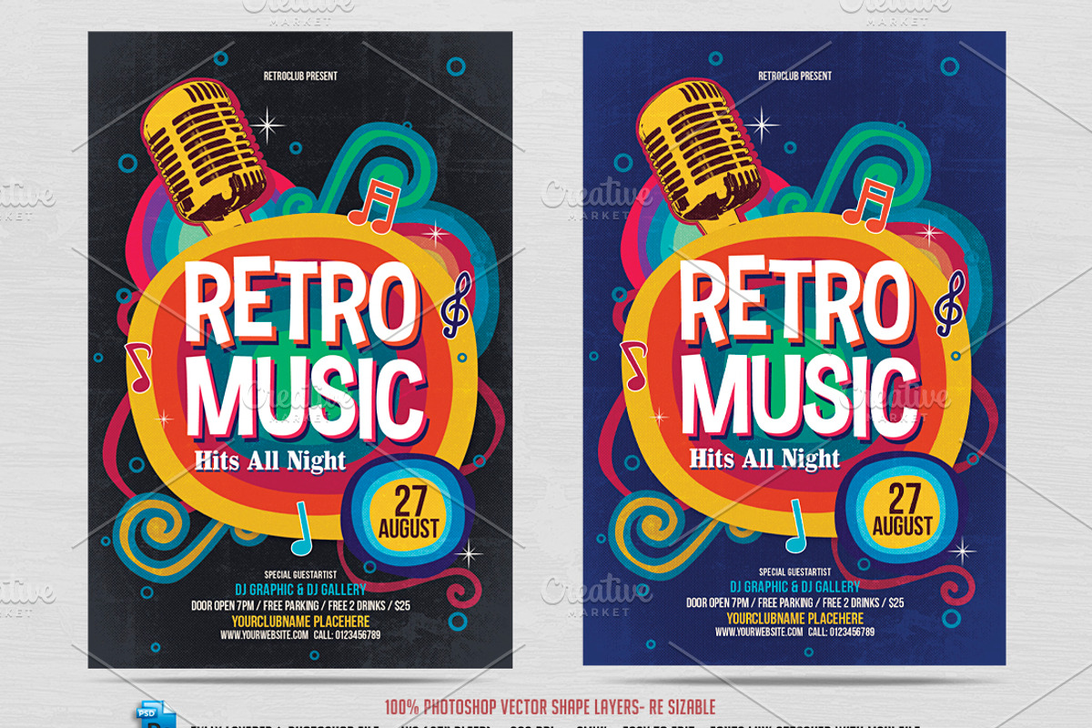 Retro Music Flyer, a Flyer Template by DesignWorkz
