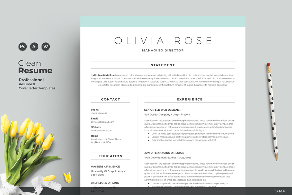 Resume/CV | Rose, a Resume Template by ThemeDevisers