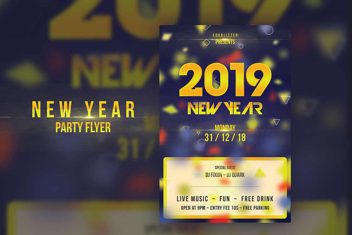 New Year Flyer 2019, a Flyer Template by Momentostudio