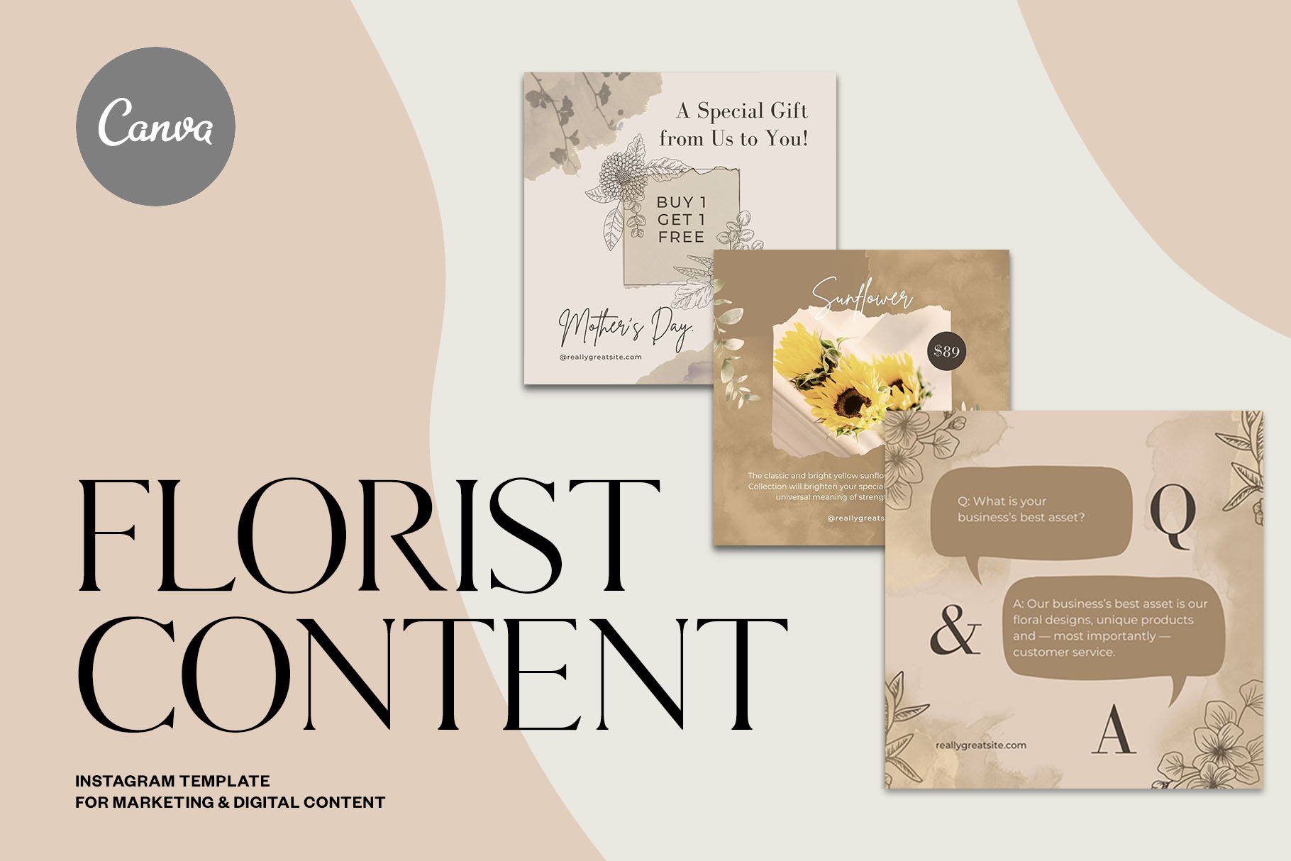 Florist Instagram | CANVA Templates, a Social Media Template by Azruca
