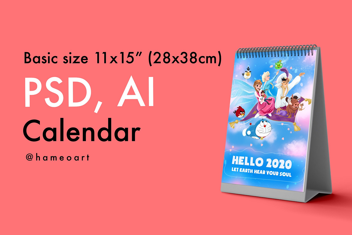 Cute Cartoon Calendar 2020, an Object Graphic by Hameoart Shop