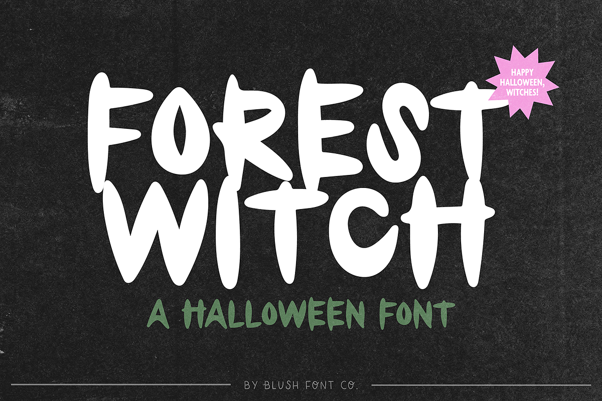 FOREST WITCH Scary Halloween Font, a Font by Blush Font Co.