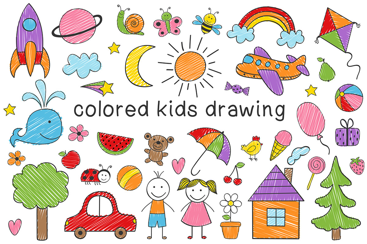 kids drawing, an Education Illustration by NataKa