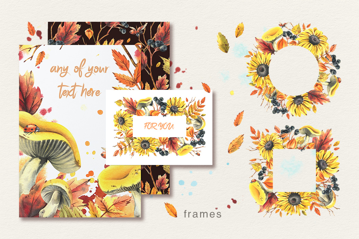 Autumn Botanical Watercolor Clip Art, a Seasonal Illustration by ...