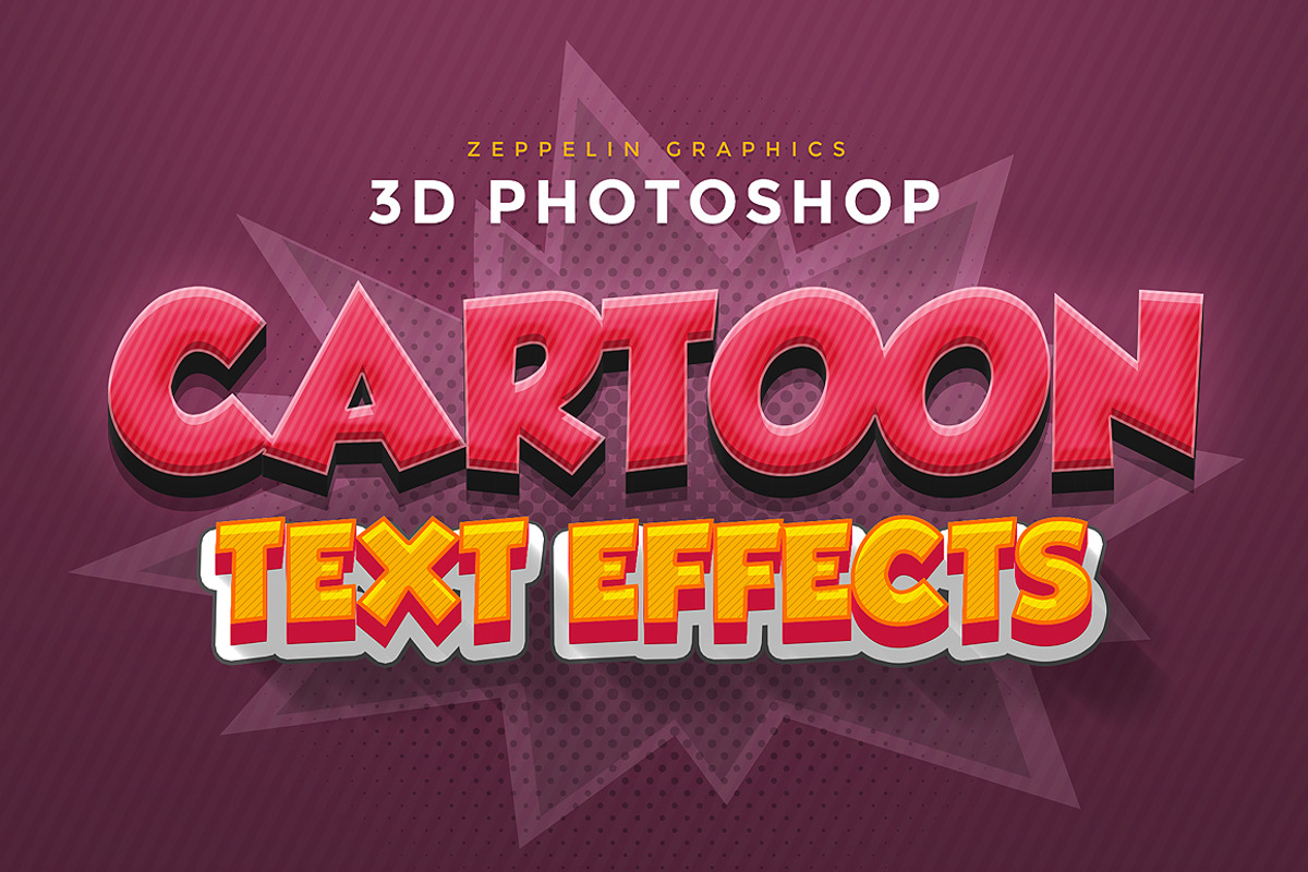 Cartoon Text Effects, a Brushes & More by Graphicdome