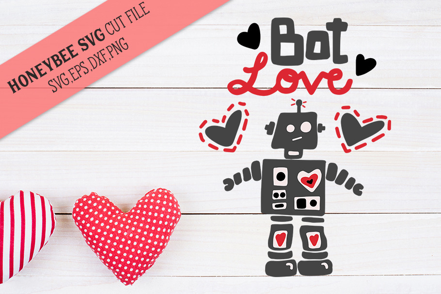 Bot Love Valentine SVG Cut File, an Illustration by JBArt Clipart
