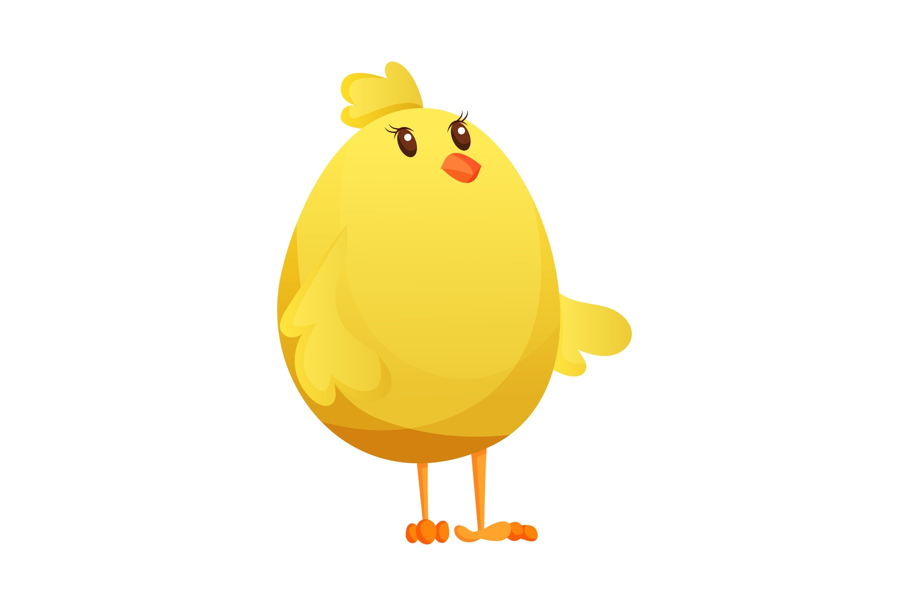 Cute little cartoon chick waiting, an Animal Illustration by the8monkey