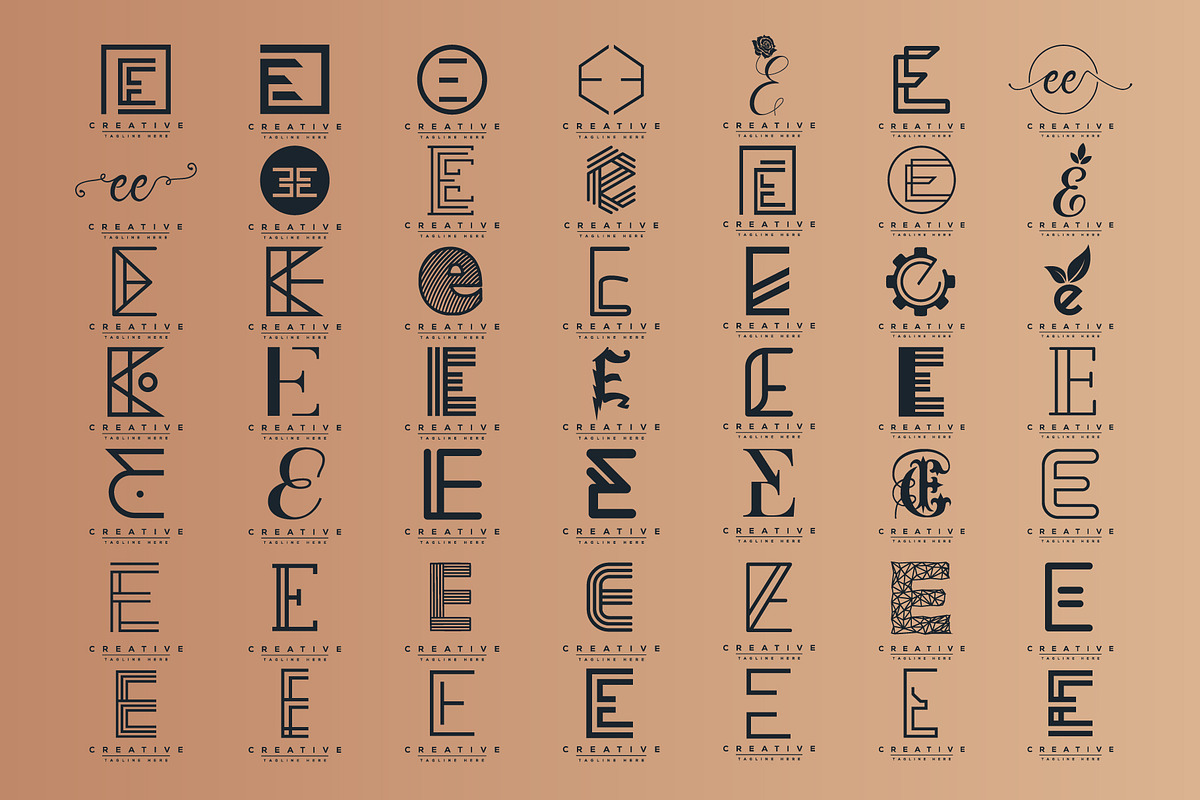 Letter E Logo Bundle Monogram Set, a Branding & Logo Template by Pixel ...